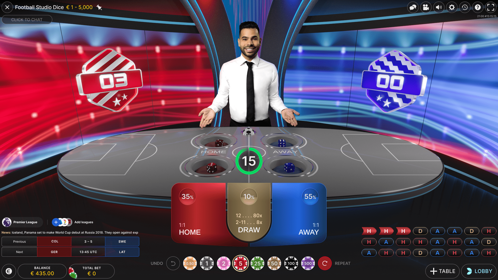 Football Studio Dice Evo Casino